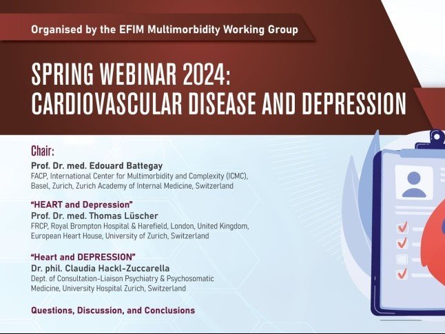 Webinar de la EFIM con título "Cardiovascular Disease and Depresssion"